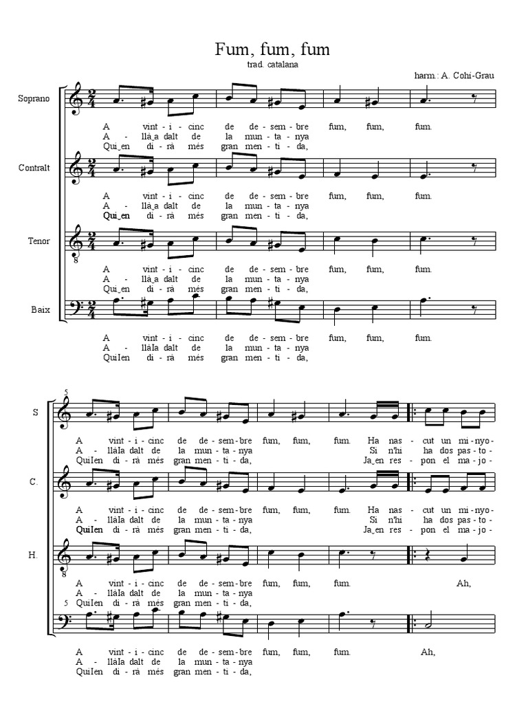 Fum, Fum, Fum (4 Veus) | PDF