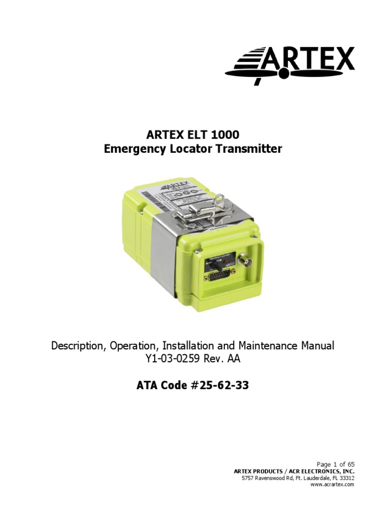 ELT 1000 Manual Y1-03-0259AA | PDF | Electromagnetic Interference | Radio