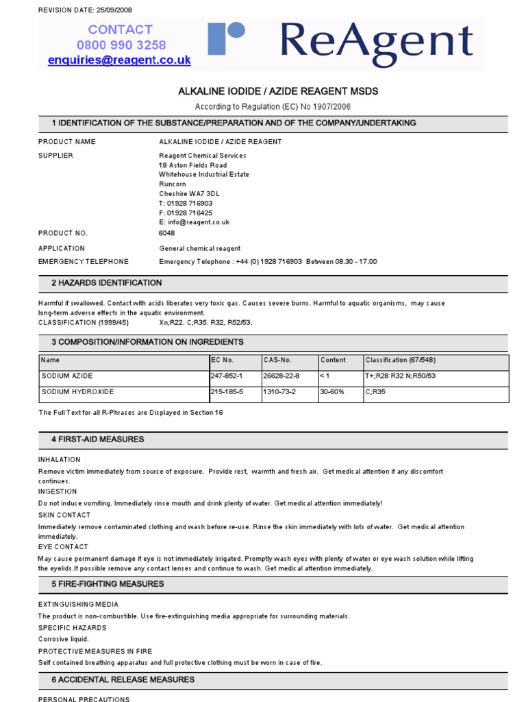 ALKALINE-IODIDE-AZIDE-REAGENT-MSDS | Personal Protective Equipment ...