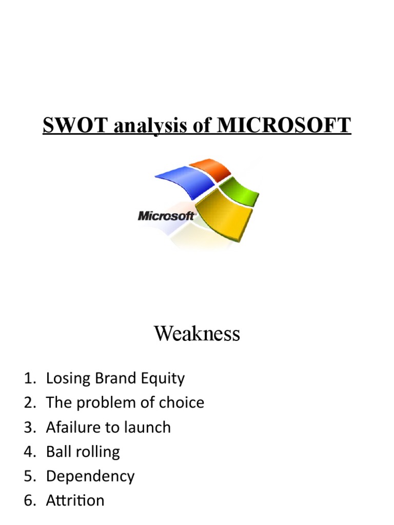 Microsoft SWOT Analysis: Weaknesses | PDF | Tablet Computer | Microsoft
