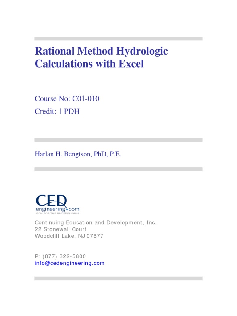 Rational Method With Excel-R1 | Download Free PDF | Surface Runoff ...