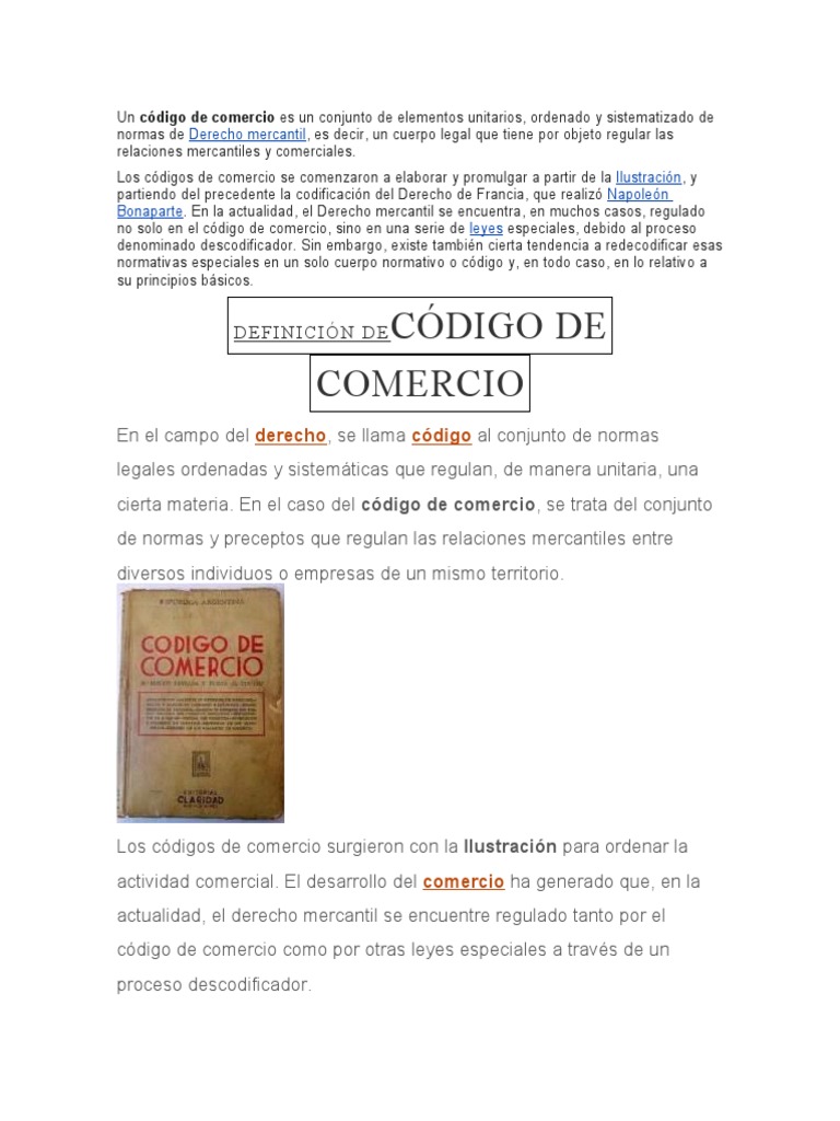 Código de Comercio: Orígenes y Regulación | PDF | Comercio | Napoleón