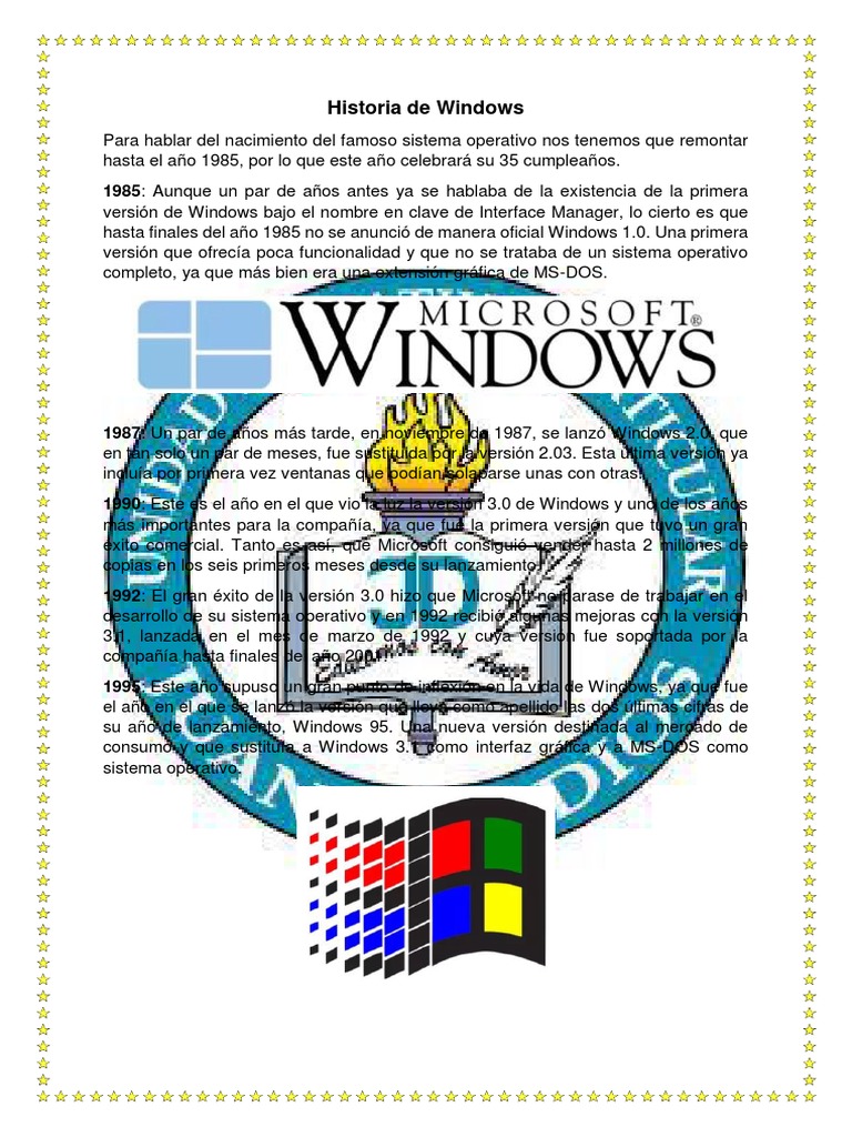 Historia de Windows | PDF | Microsoft Windows | Microsoft