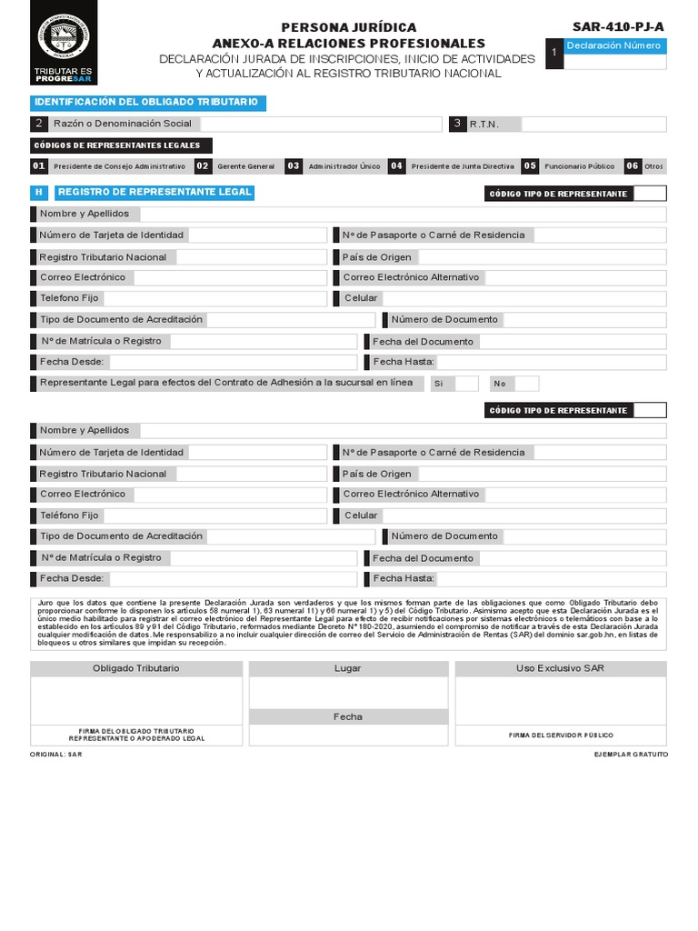 Formulario 410 PJ A | PDF