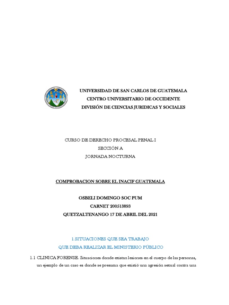 Servicios y Limitaciones del INACIF | PDF | Ciencia forense | Violación