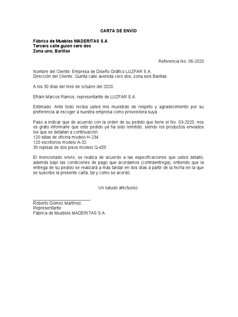 Carta de Envío | PDF