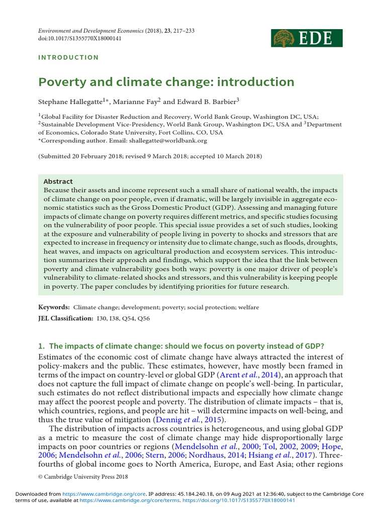 Poverty and Climate Change Introduction | PDF | Poverty | Poverty ...