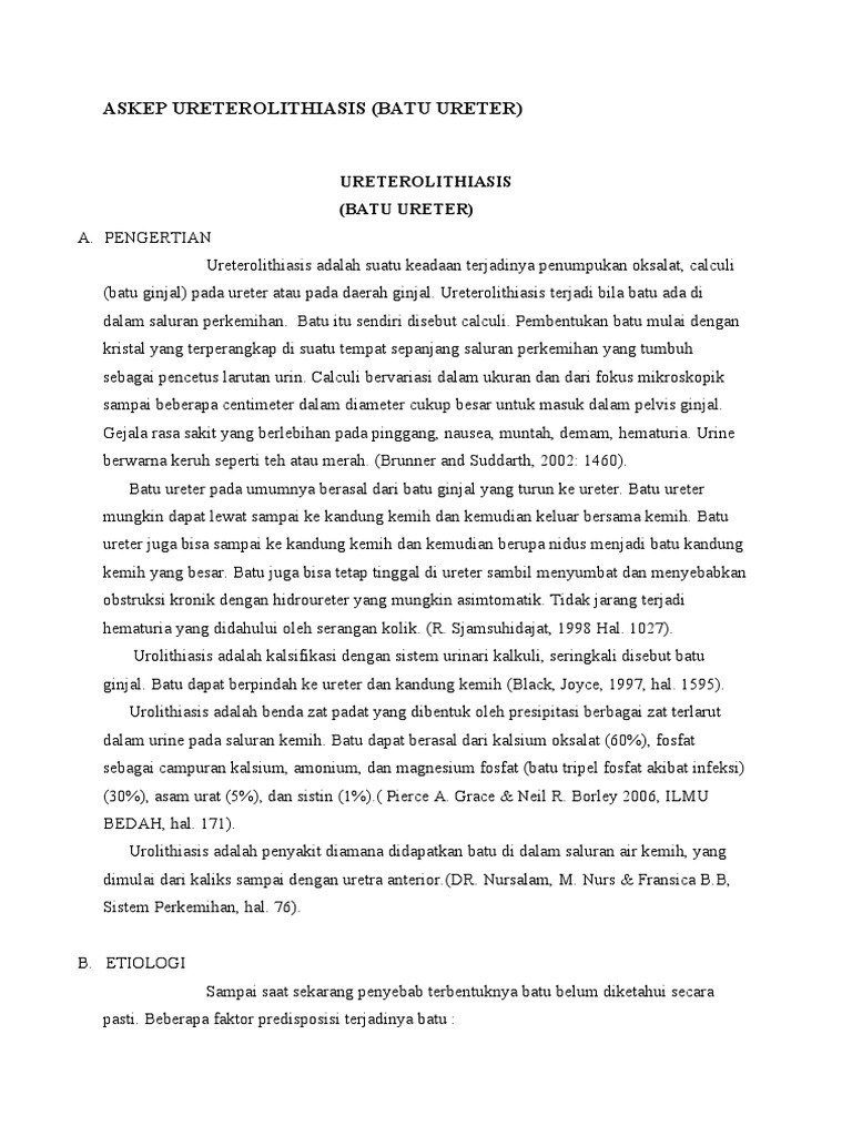 Askep Ureterolithiasis | PDF
