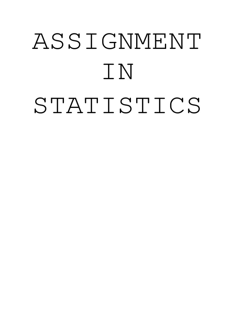 Assignment IN Statistics | PDF