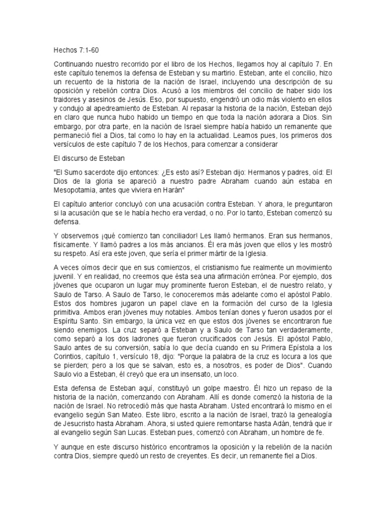 Hechos 7 | PDF | Pablo el apóstol | Moisés