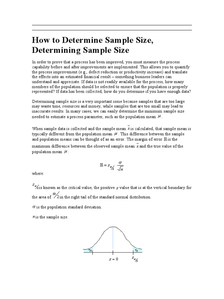 How To Determine Sample Size, Determining Sample Size | PDF | Sample ...