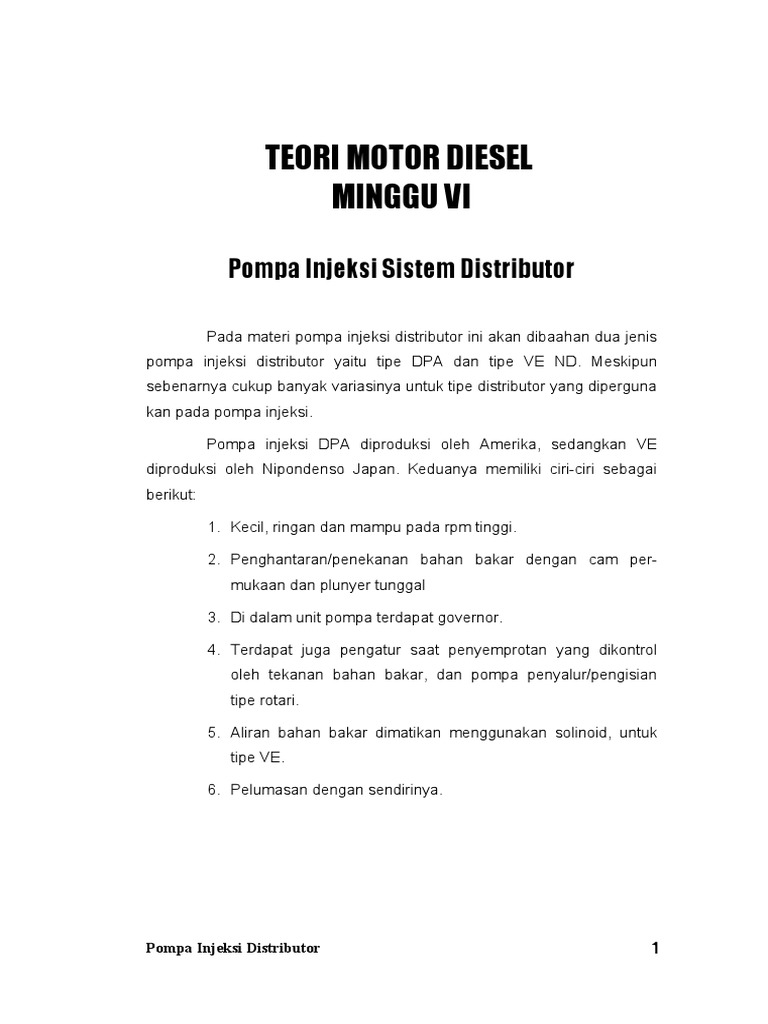 Materi TMD Mg6 Pompa Injeksi DPA | PDF