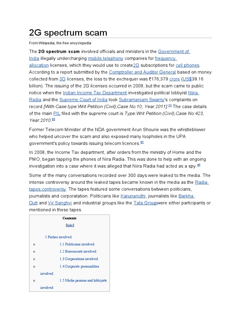 2G Spectrum Scam | PDF