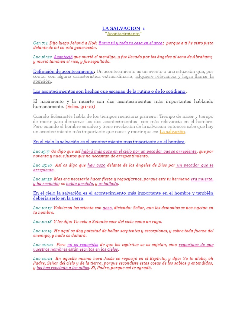 Definición de Acontecimiento | PDF | Salvación | Jesús