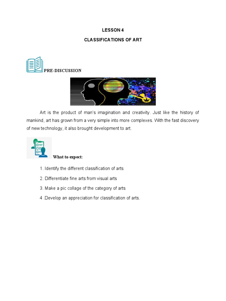 Lesson 4 Classifications of Art | PDF | Fine Art | Decorative Arts
