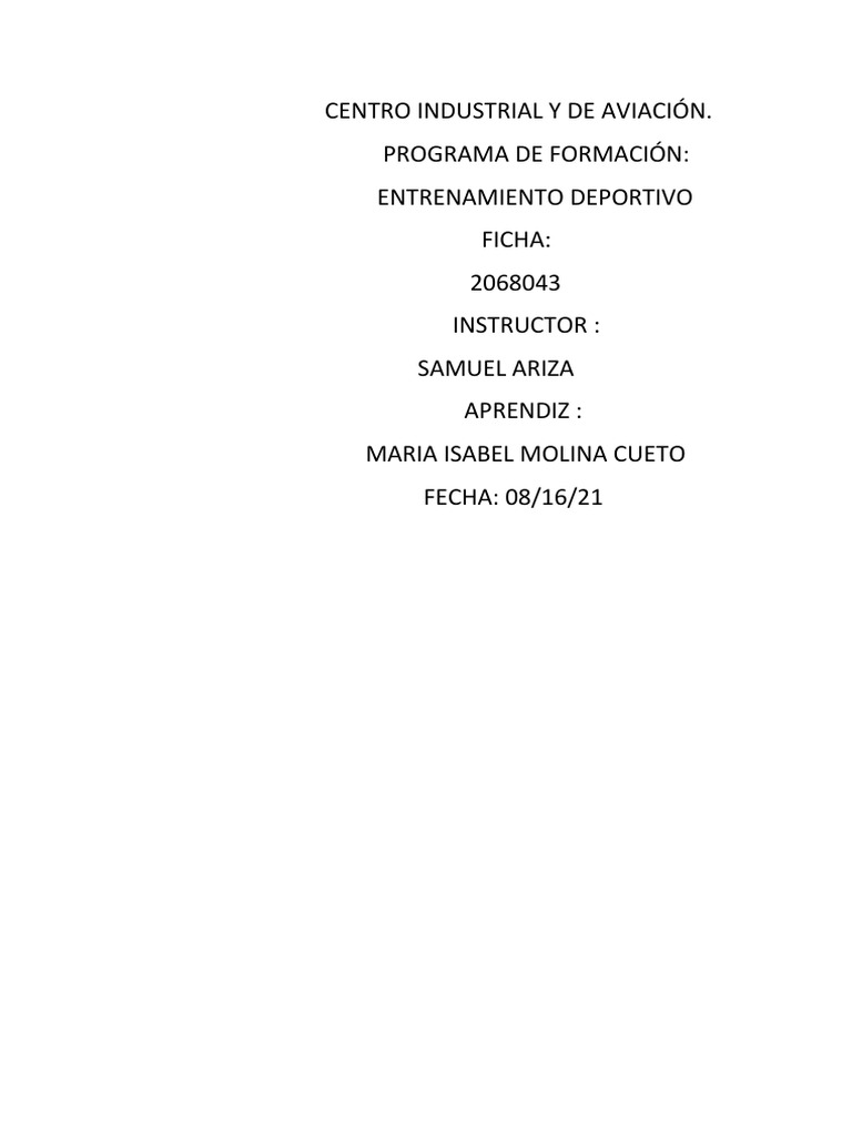 Trabajo de Investigación Samuel Ariza | PDF | Deportes | Sicología