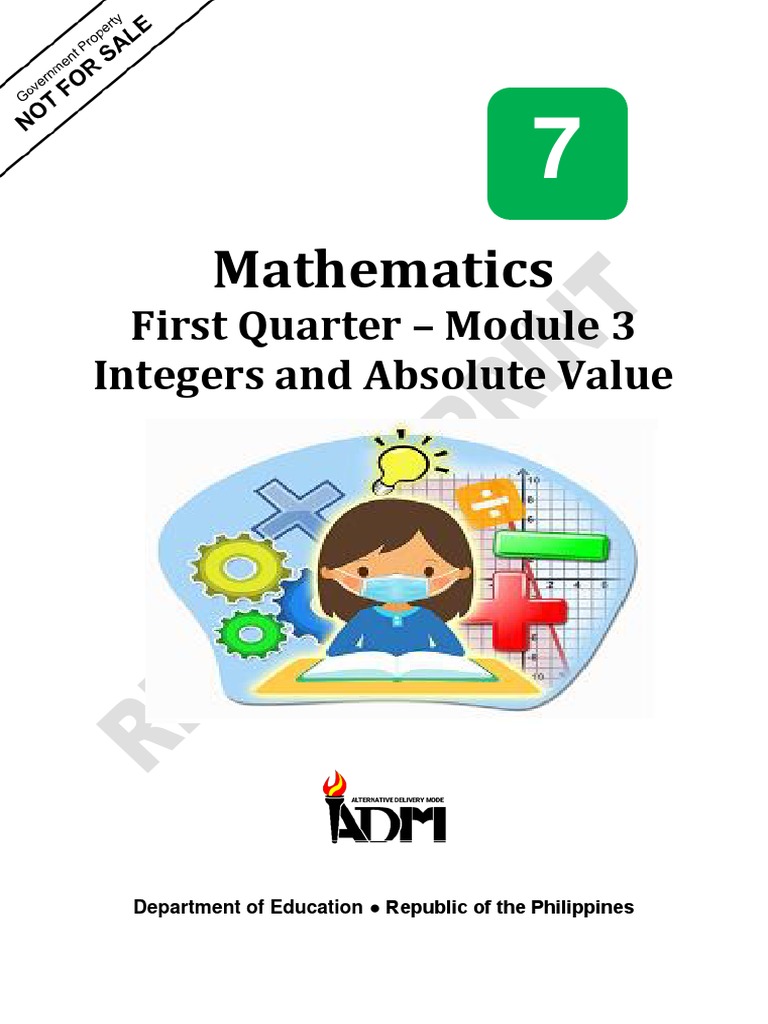 Mathematics7 - q1 - Mod3 - Intergers and Absolute Value - V5 | PDF ...