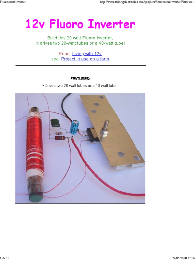 Fluorescent Inverter | PDF | Incandescent Light Bulb | Vacuum Tube