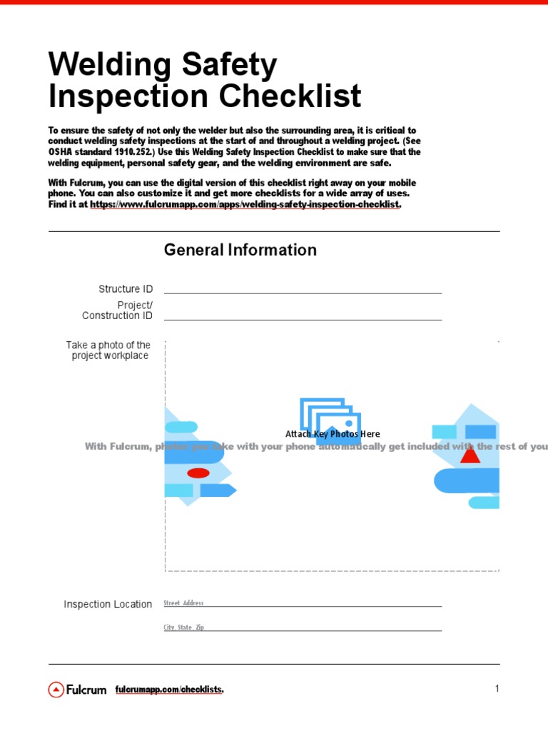 Welding Safety Inspection Checklist | PDF | Welding | Construction