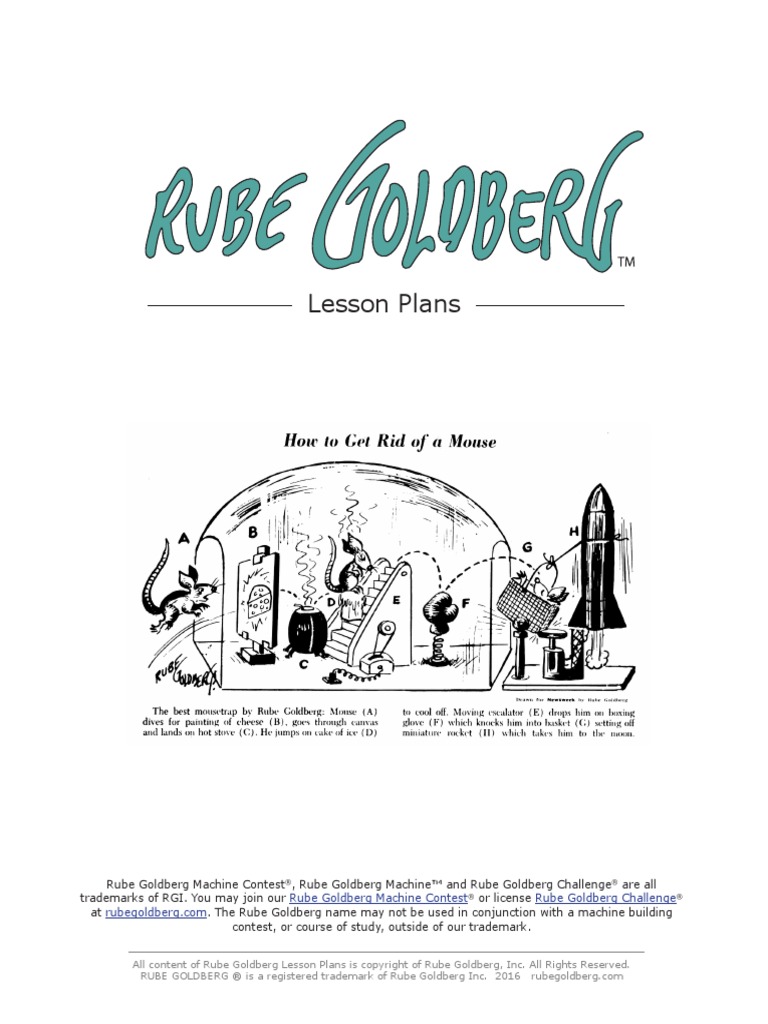 Lesson Plans: Rube Goldberg Machine Contest Rube Goldberg Challenge ...