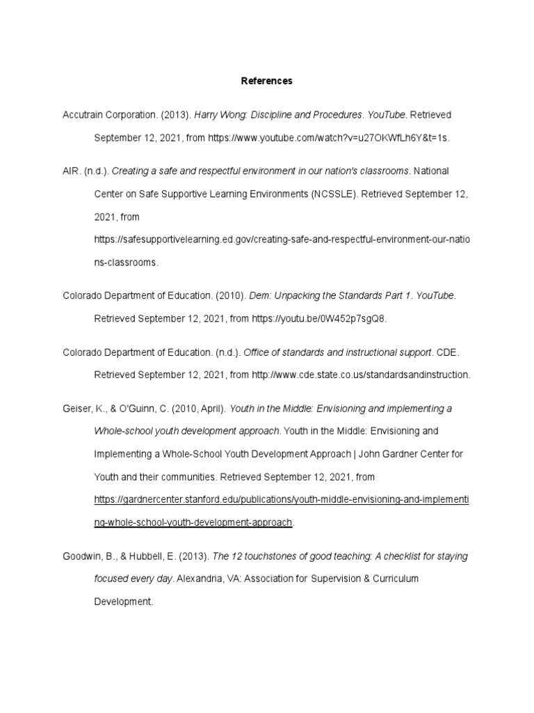 Final Project Reference Sheet | PDF | Applied Psychology | Learning