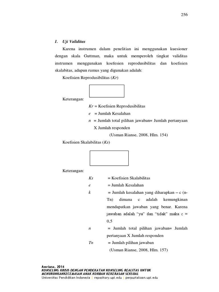 Koefisien Reprodusibilitas Dan Skalabilitas | PDF