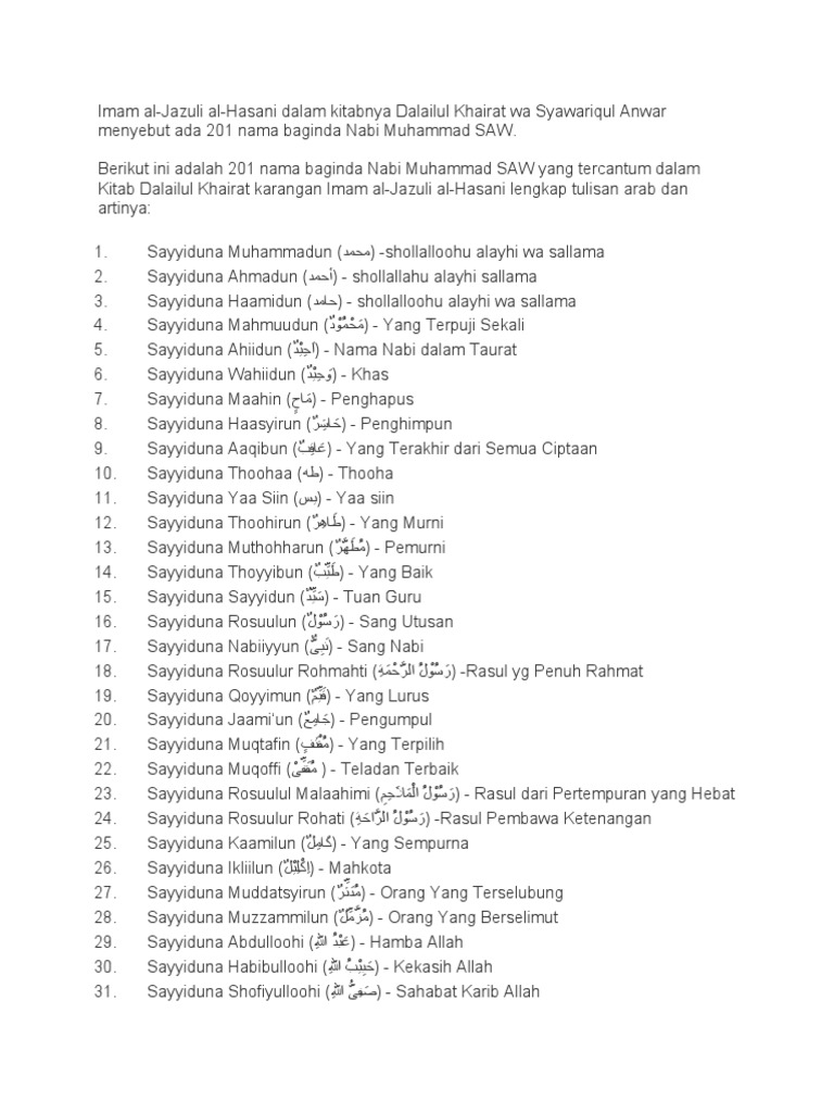 Nama Rasulullah SAW | PDF