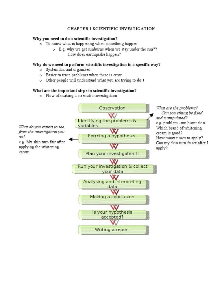 Steps in Scientific Investigation | PDF | Scientific Method | Hypothesis