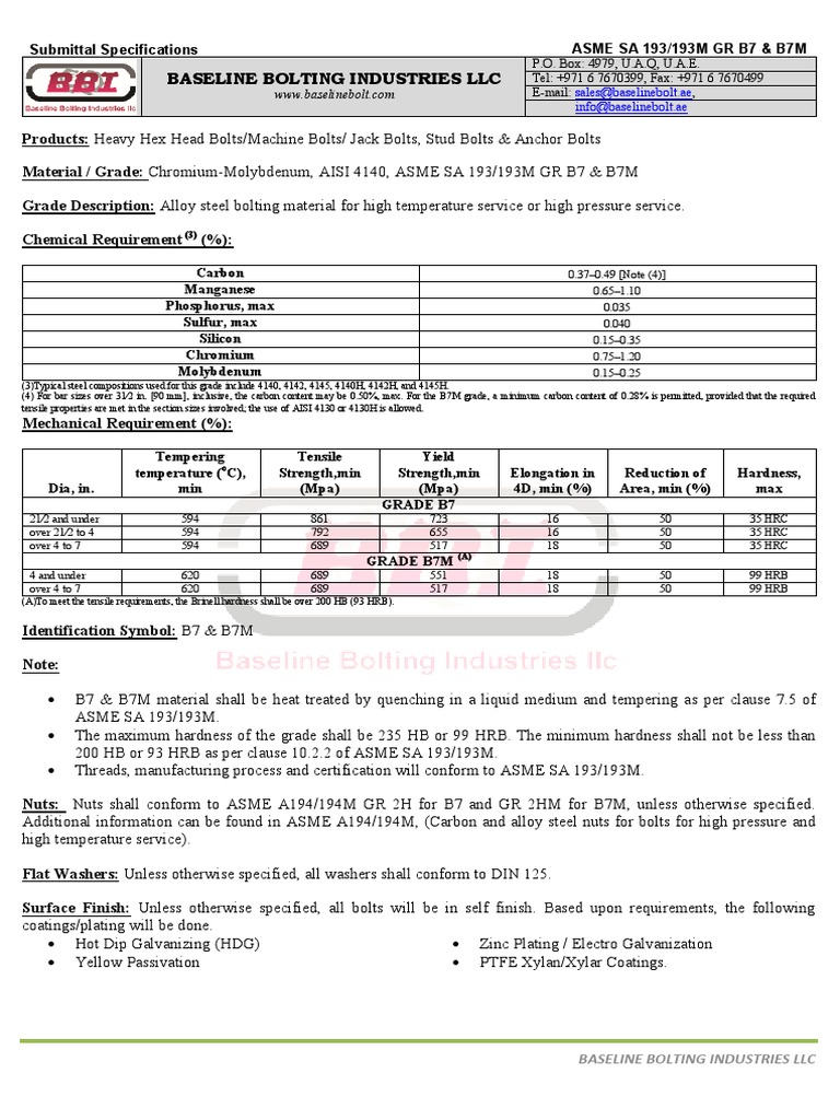 Technical Data Sheets | PDF | Screw | Steel