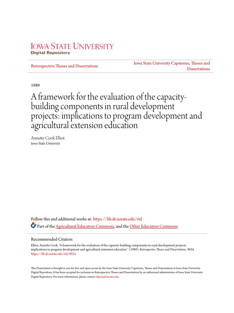 A Framework For The Evaluation of The Capacity-Building Component ...