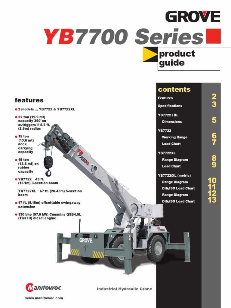 01 Grove YB7722XL - 22 | PDF | Truck | Crane (Machine)