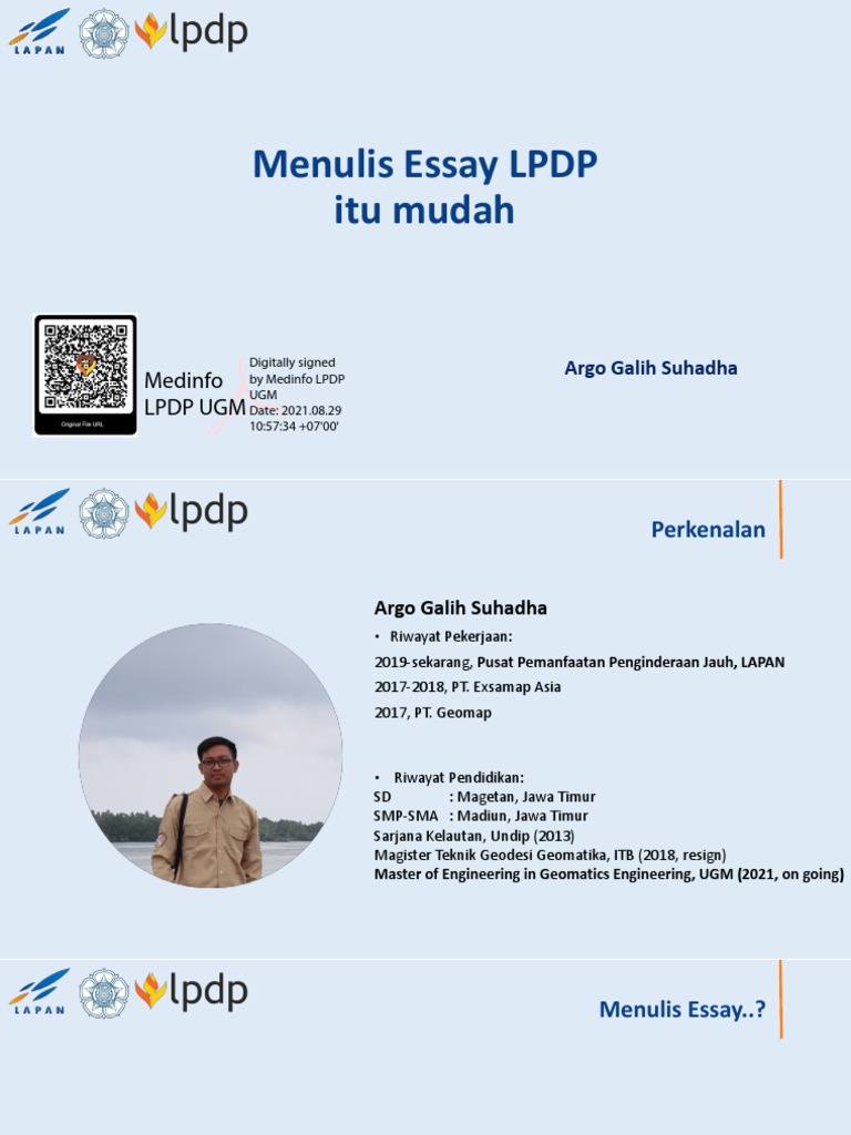 Menulis Essay LPDP-lpdpugm | PDF