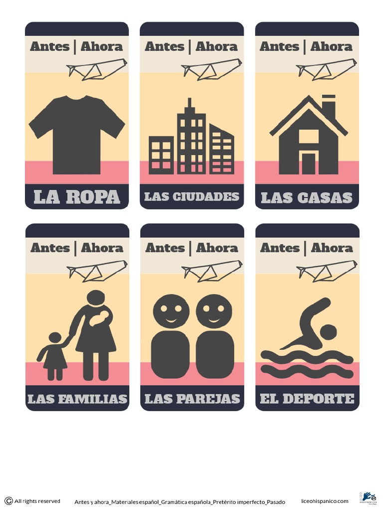Antes y Ahora - Materiales Español - Gramática Española - Pretérito ...