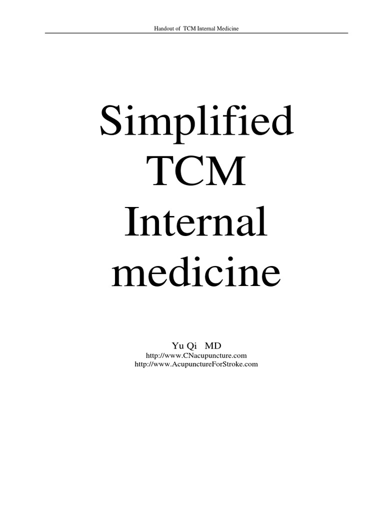 TCM Internal Medicine Overview | PDF | Traditional Chinese Medicine ...