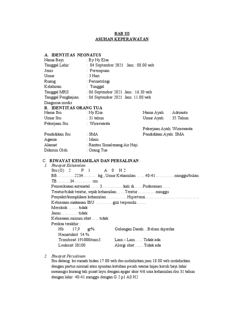 Koreksi BAB 3 ASUHAN KEPERAWATAN Kel - Perina | PDF