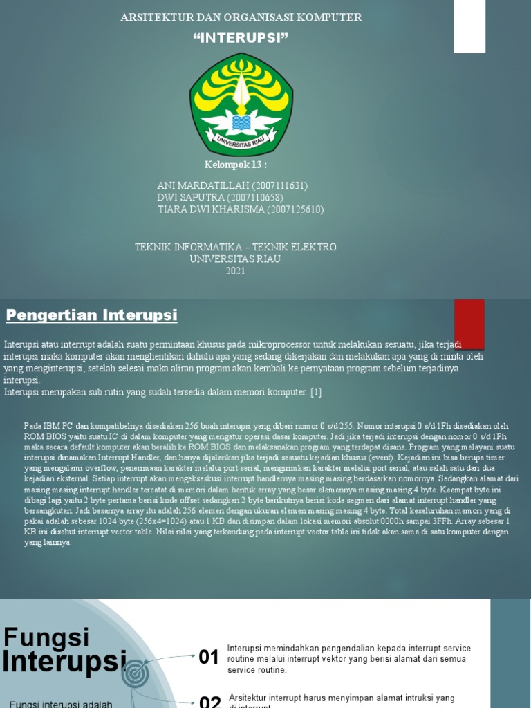 Arsitektur Dan Organisasi Komputer - Interupsi | PDF