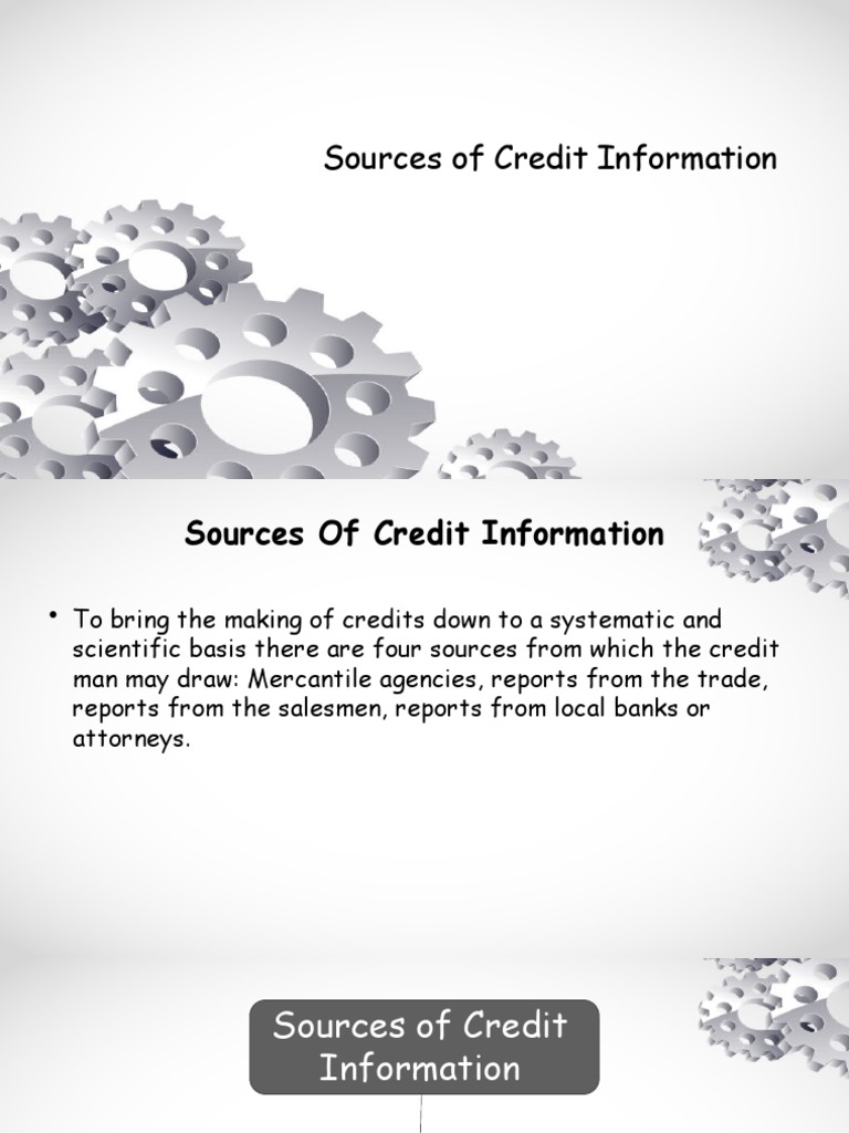 Sources of Credit Information | PDF | Credit | Finance & Money Management
