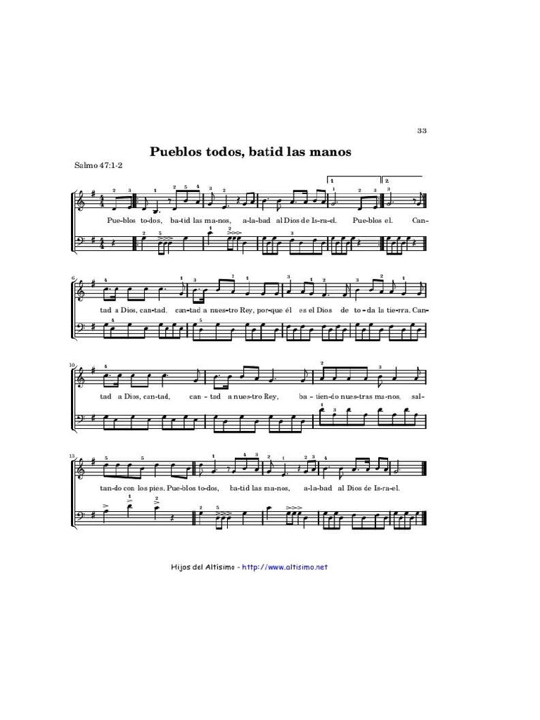 Pueblos Todos Batid Las Manos | PDF