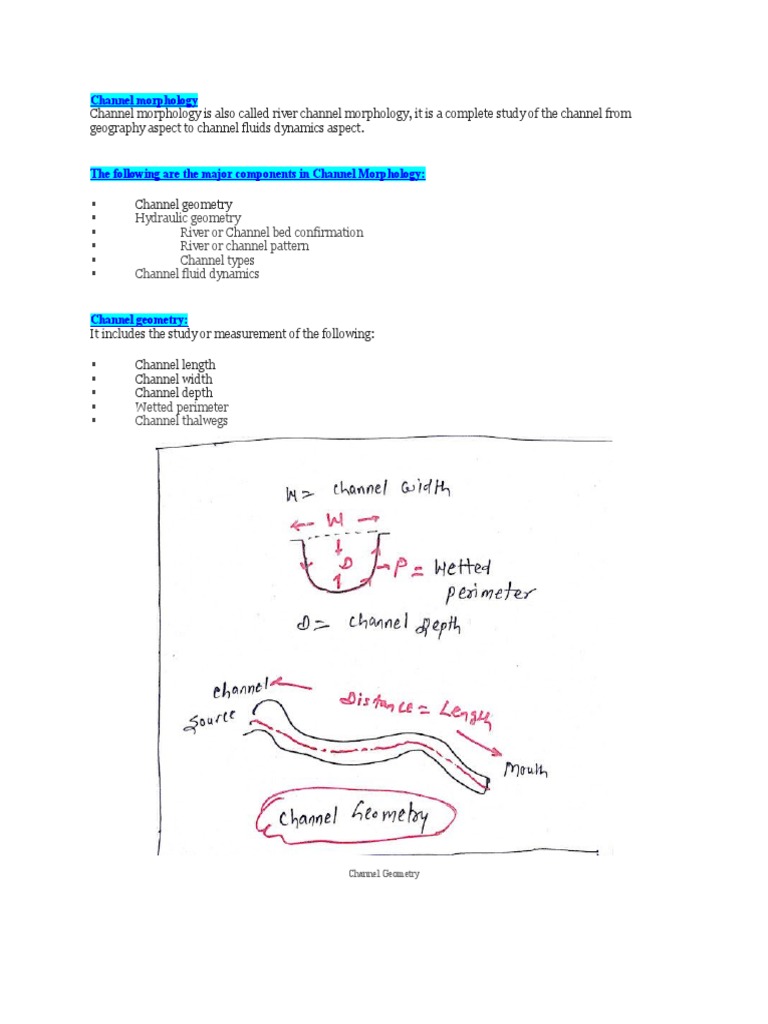 Hydraulic Geometry River or Channel Bed Confirmation River or Channel ...