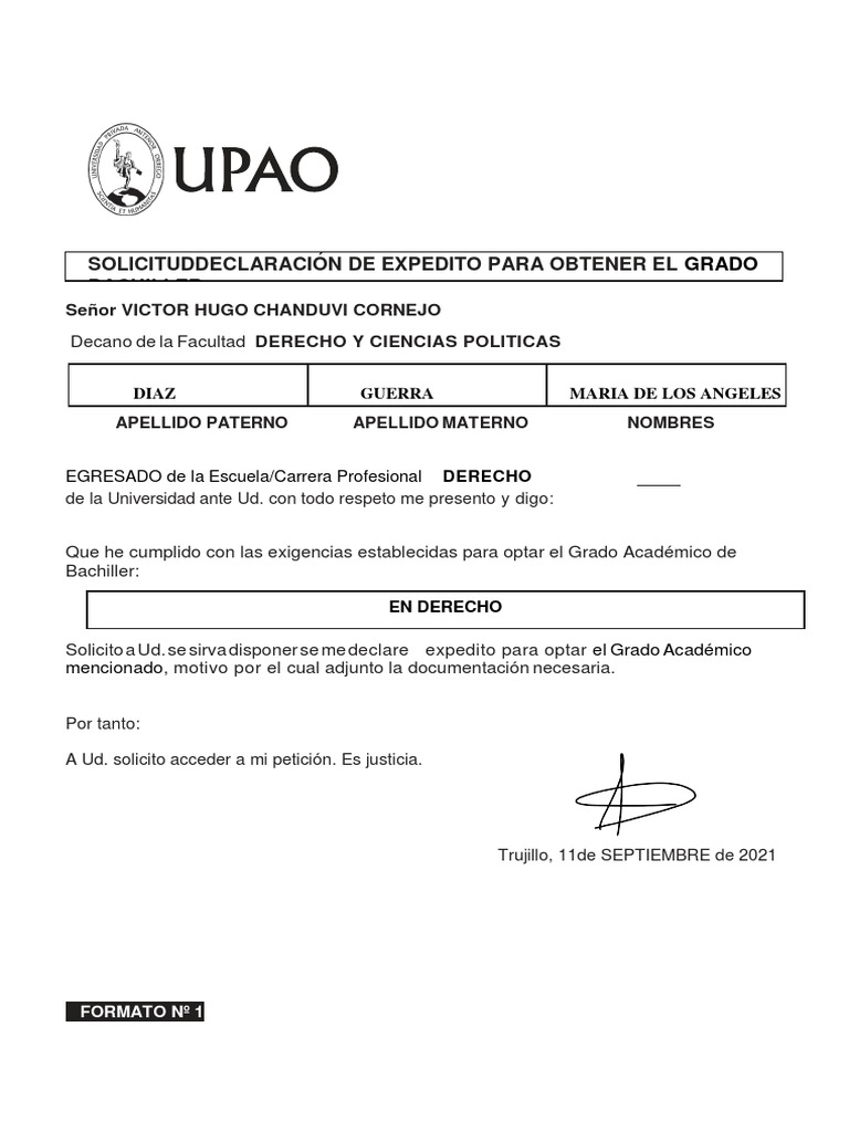 Solicitud de Expedito | PDF