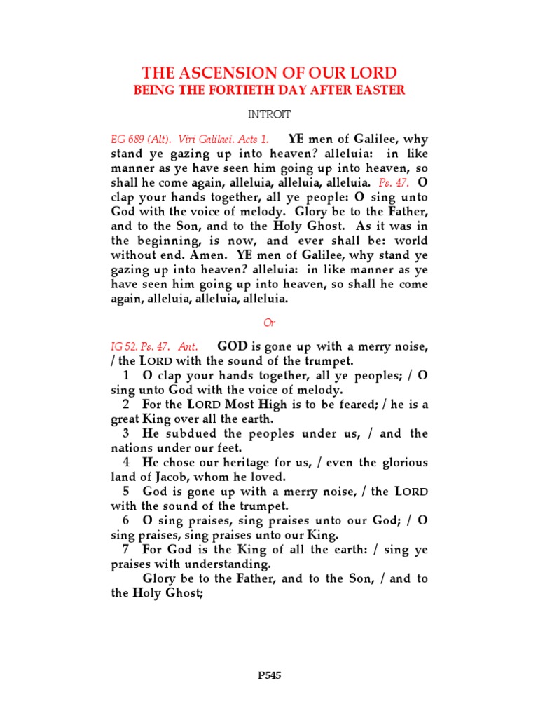 Ascension - Corpus Christi | PDF | Pentecost | Baptism