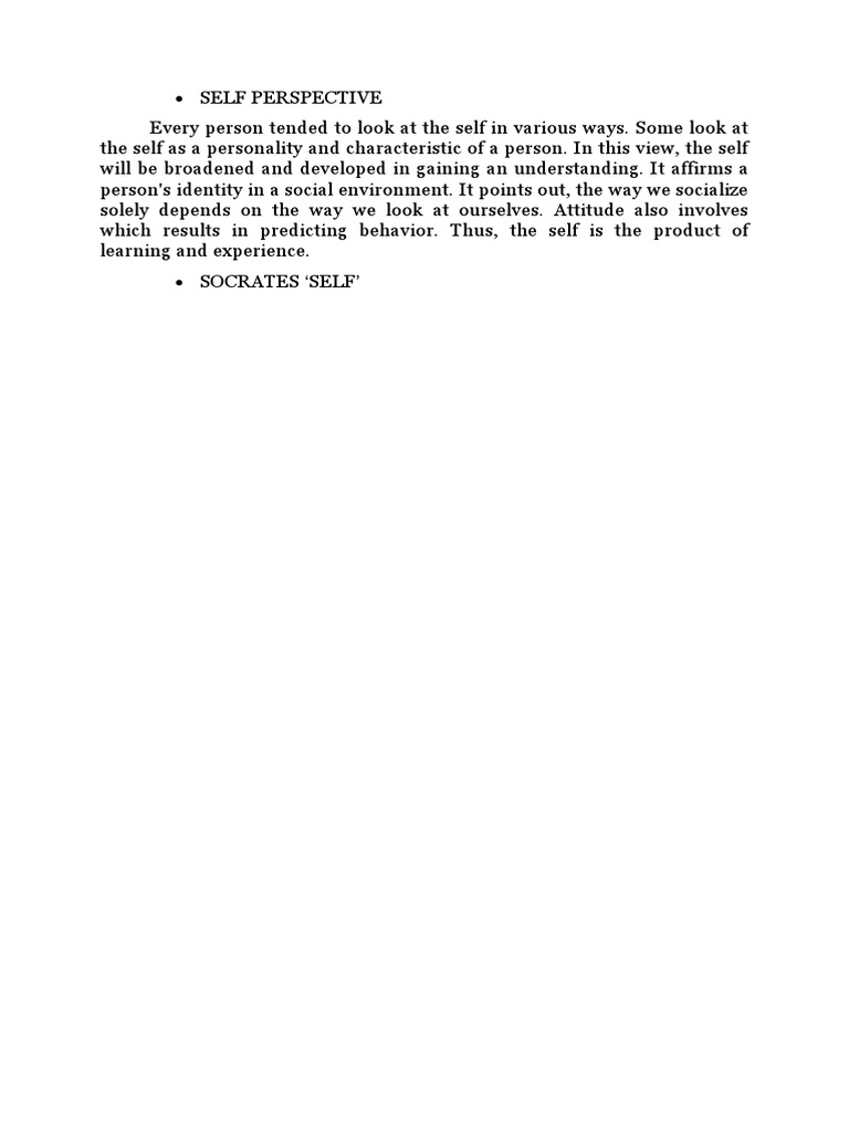 Self Perspective | PDF
