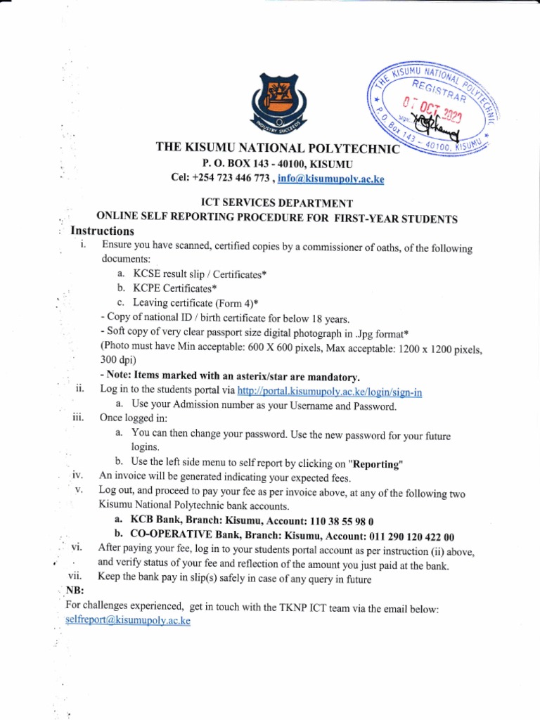 Online Self-Reporting Procedure | PDF