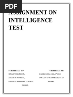 Intelligence Test | PDF | Intelligence Quotient | Psychological Testing