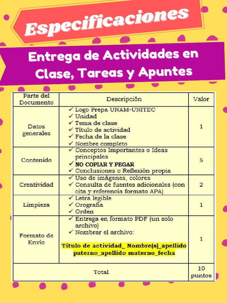 Entrega de Actividades en Clase, Tareas y Apuntes | PDF