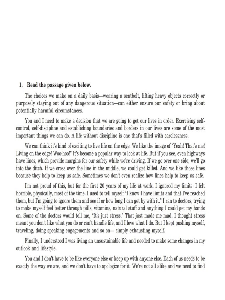 Comprehension Passage Class IX | PDF