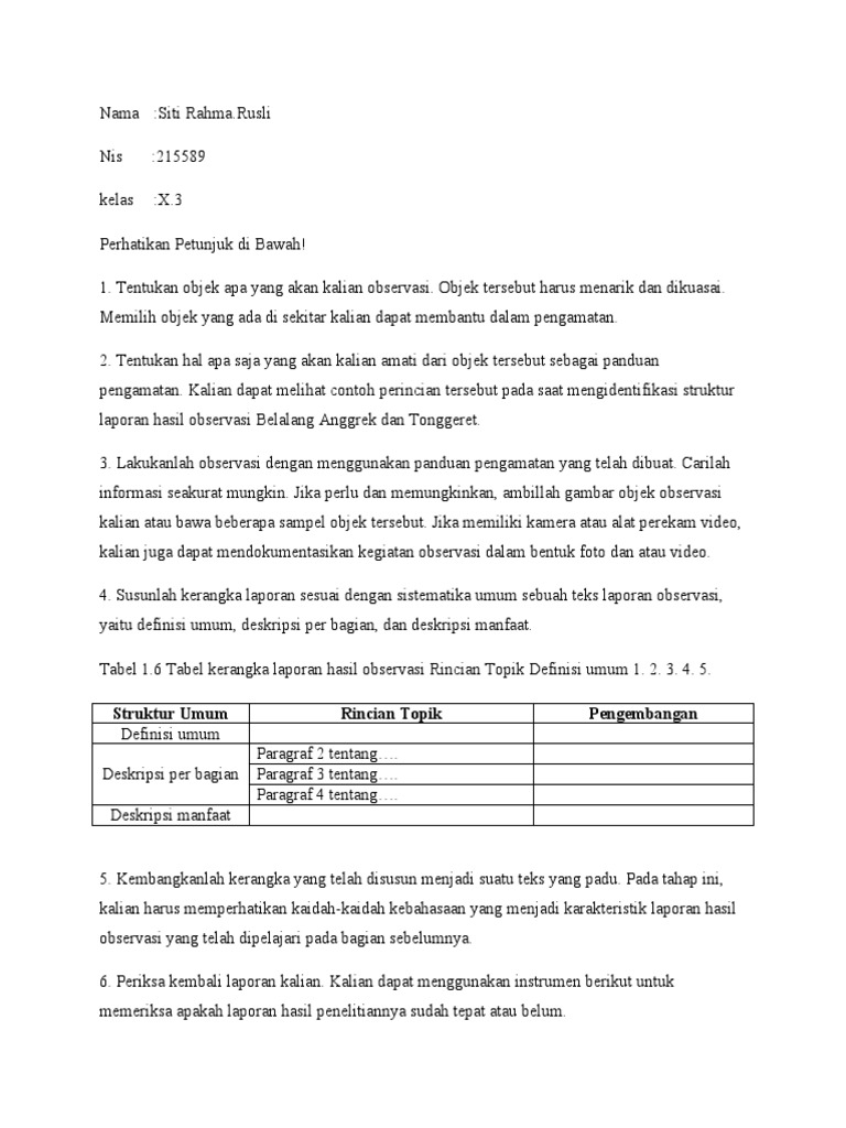 Lembar Tugas Teks LHO | PDF