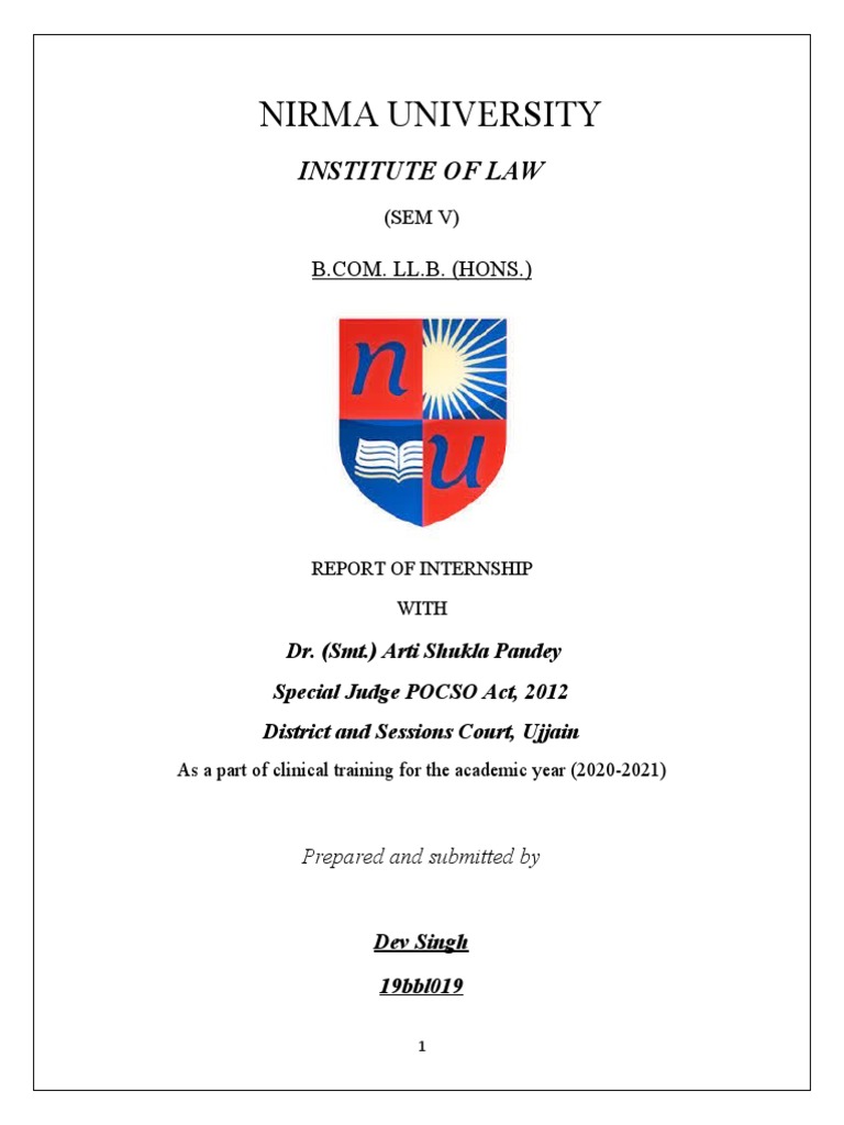 19BBL019 Internship Report | PDF | Judgment (Law) | Bail
