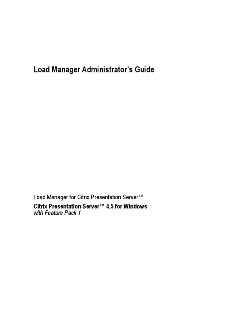 Load Manager Administrator's Guide | PDF | Server (Computing ...
