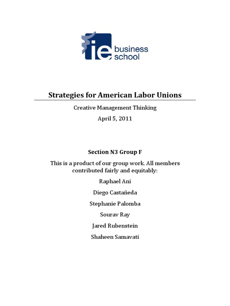Strategies for U.S. Labor Unions Today | PDF | Trade Union | Strike Action